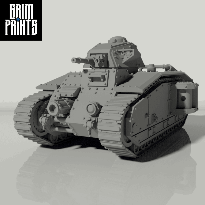 Grim Char B1 Main Battle Tank | WWII inspired sci-fi battle tank for W ...