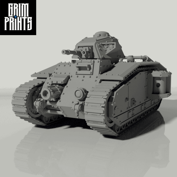Grim Char B1 Main Battle Tank | WWII inspired sci-fi battle tank for W ...